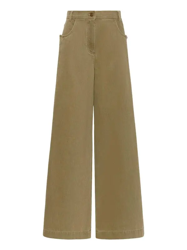 Max Mara High Rise Wide Leg Jeans - Brown