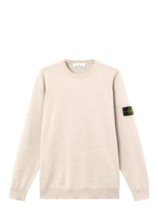 Stone Island Logo Patch Crewneck Sweater - Desert-colored