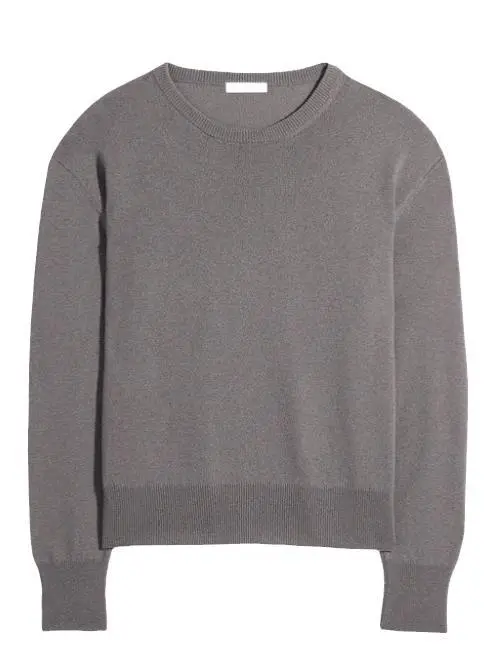 LEMAIRE Crew-neck Sweater In Cashmere And Wool - Wolf