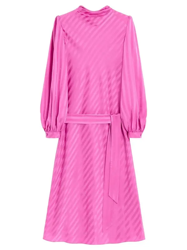 Valentino Garavani Silk Jacquard Stripe Midi Dress - Pink