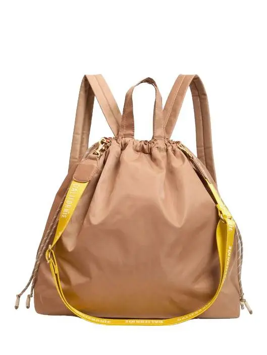 Clare V. Convertible Nylon Backpack, Tote, And Shoulder Bag - Latte