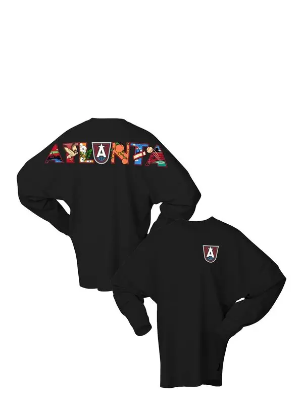 SPIRIT JERSEY Atlanta Dream Oversized City Long Sleeve T-shirt - Black