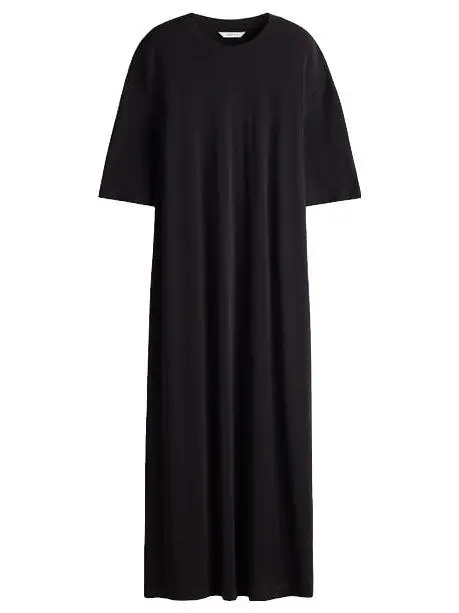 H&m Long T-shirt Dress In Interlock Jersey - Black