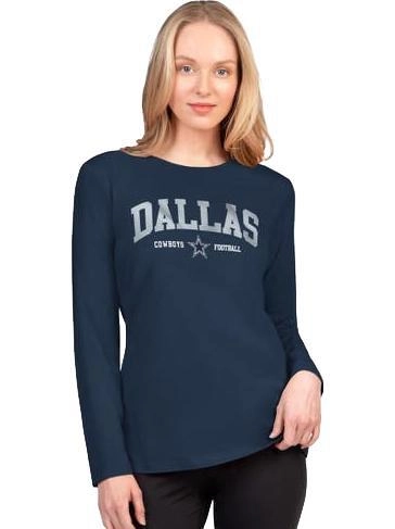 G-III 4HER BY CARL BANKS Dallas Cowboys Best Play Long Sleeve T-shirt By - Navy