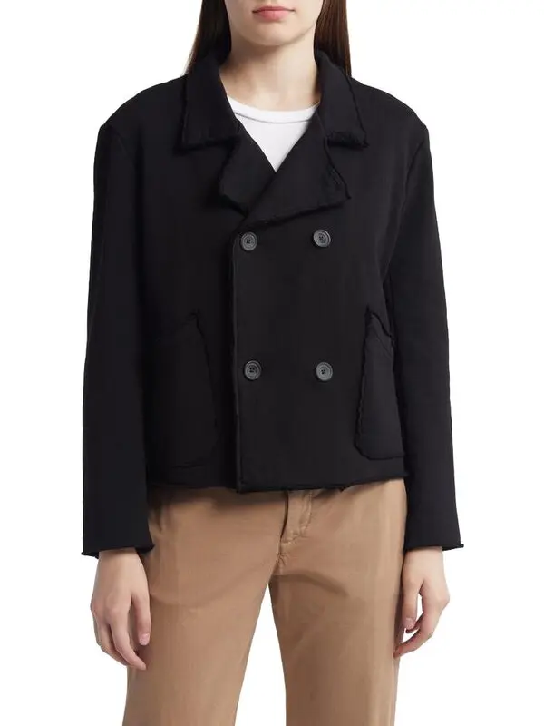 Frank & Eileen Mini Belfast Crop Knit Peacoat - Black