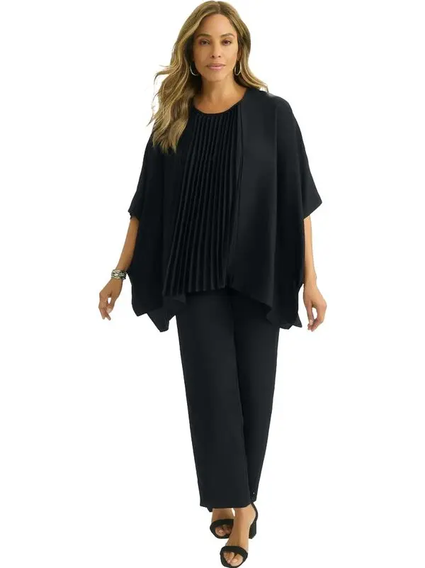 JESSICA LONDON Georgette Two-piece Pant Set - Black