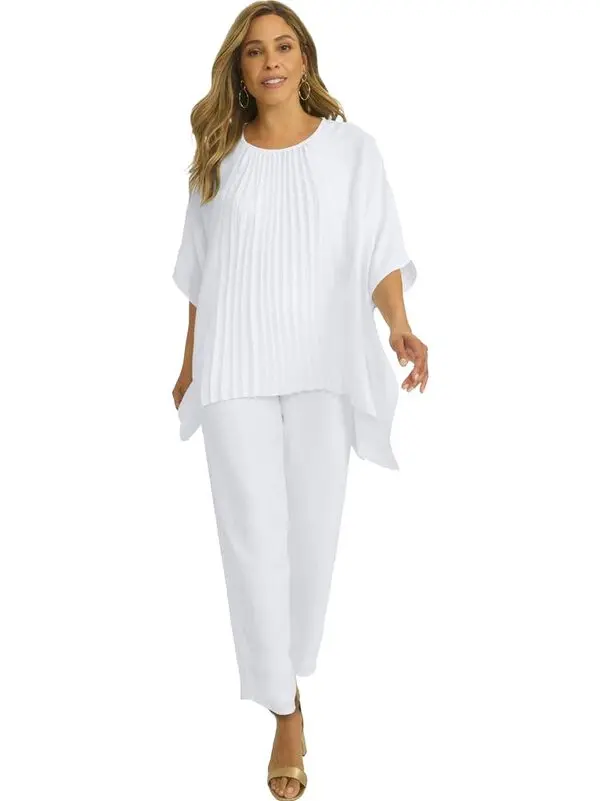 JESSICA LONDON Georgette Two-piece Pant Set - White