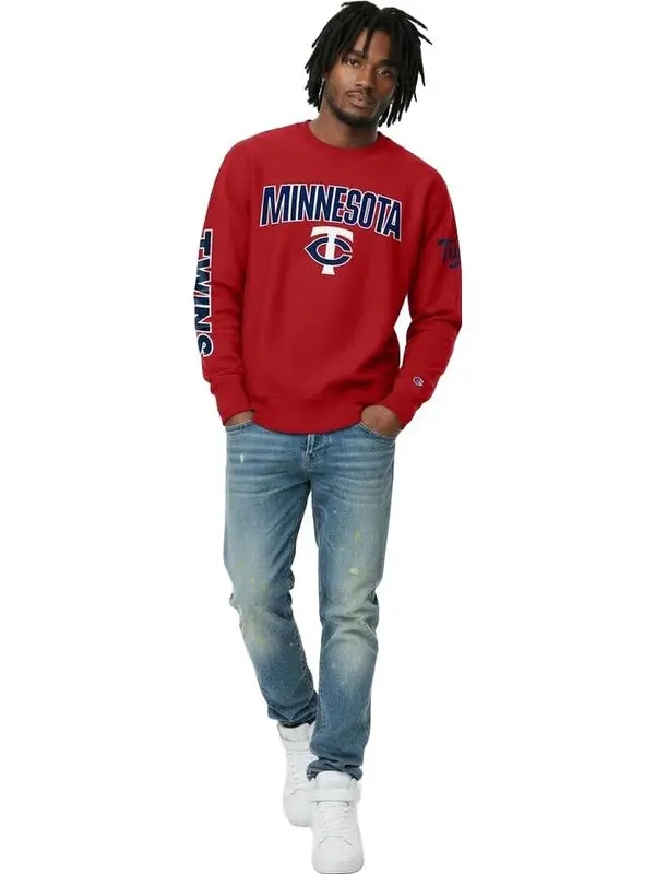 Champion Minnesota Twins Reverse Weave Chenille Sweatshirt - Red