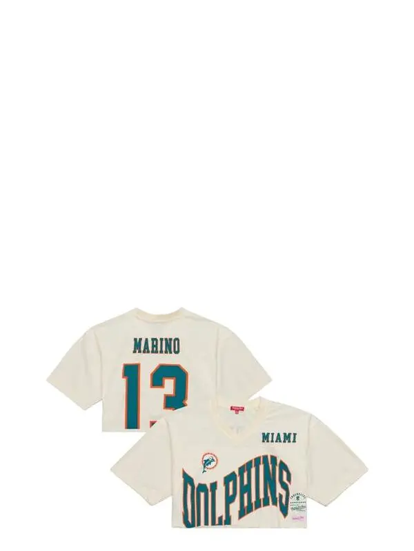 Mitchell & Ness Dan Marino Miami Dolphins Cropped Jersey - Cream