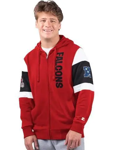 STARTER Atlanta Falcons Vintage Logo Full-zip Hoodie - Red