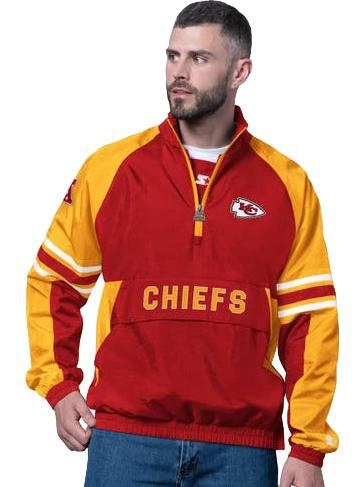 STARTER Kansas City Chiefs Prospect Half-zip Pullover By - Red