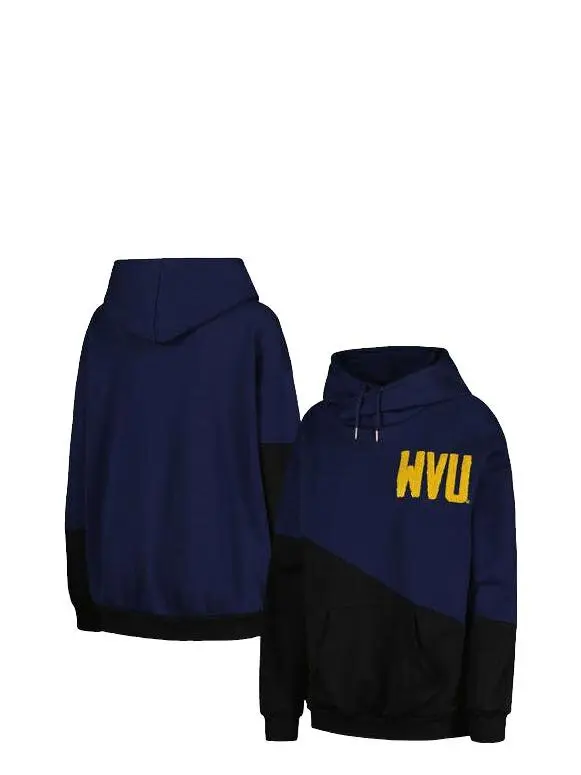 GAMEDAY COUTURE West Virginia Mountaineers Diagonal Cowl Pullover Hoodie - Navy
