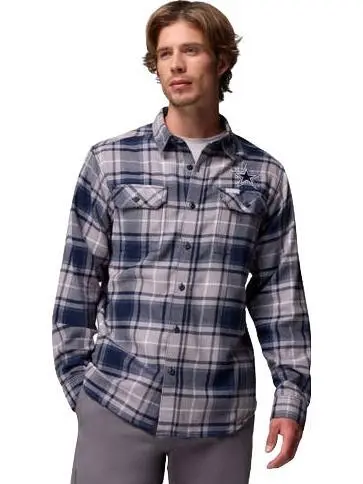 Columbia Dallas Cowboys Flare Gun Long-sleeve Button-up Flannel Shirt - Navy