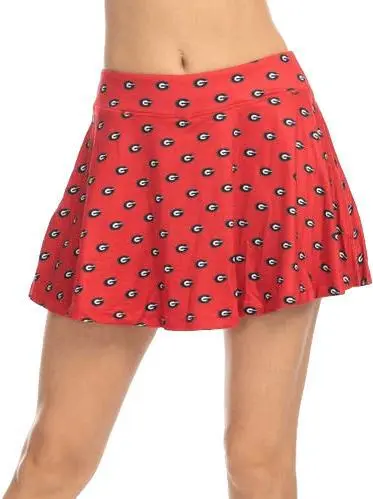 ZOOZATZ Georgia Bulldogs Allover Print Flowy Skort - Red
