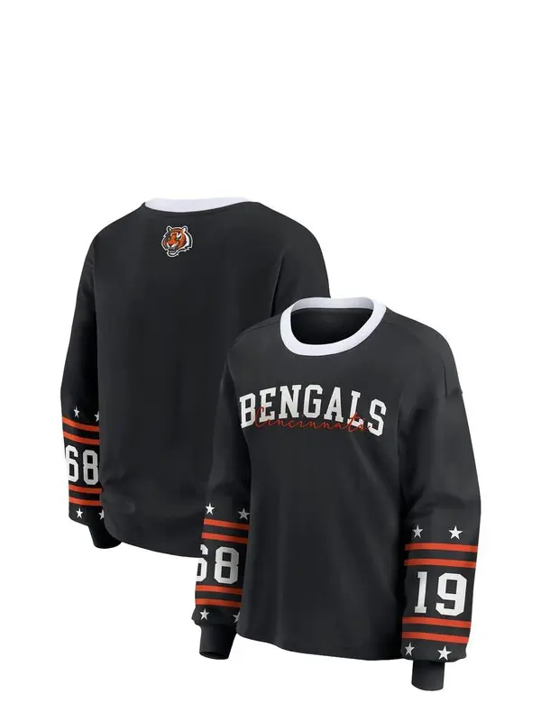 WEAR BY ERIN ANDREWS Cincinnati Bengals Sport Long Sleeve T-shirt - Black
