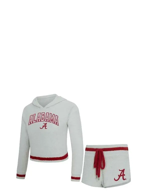CONCEPTS SPORT Alabama Crimson Tide Whitley Long Sleeve Hoodie Top & Shorts Set - Gray