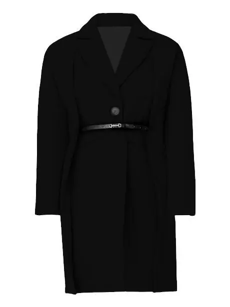 CHUKS COLLINS Wool Trench Coat - Black