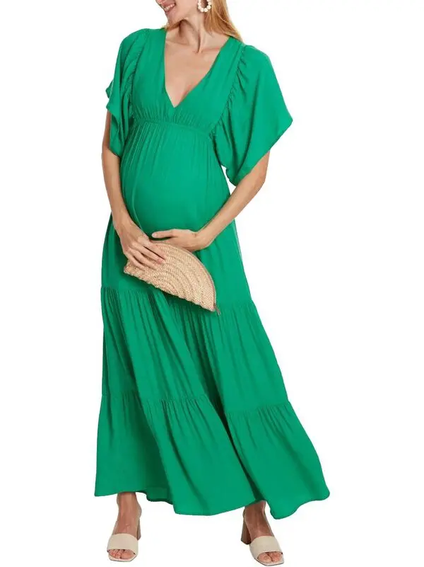 CACHE COEUR Claudette Maternity Maxi Dress - Green