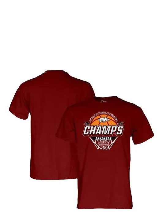 BLUE 84 Arkansas Razorbacks 2026 Sec Basketball Tournament Champions Locker Room T-shirt - Cardinal