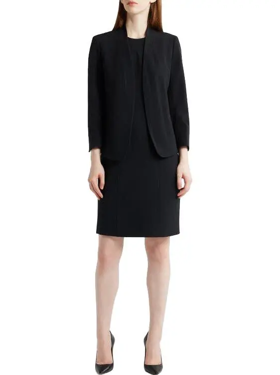 Anne Klein Sleeveless Sheath Dress And Jacket Set - Black