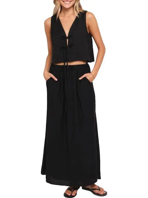 PETAL & PUP Captie Tank And Maxi Skirt Set - Black