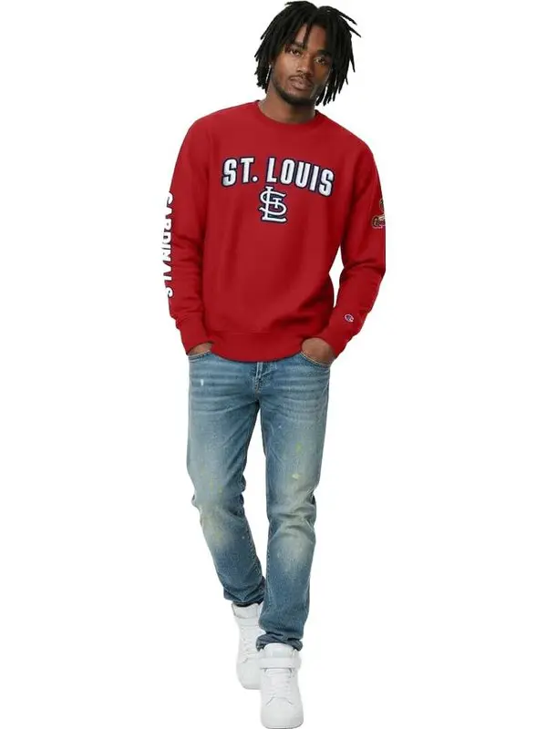 Champion St. Louis Cardinals Reverse Weave Chenille Sweatshirt - Red