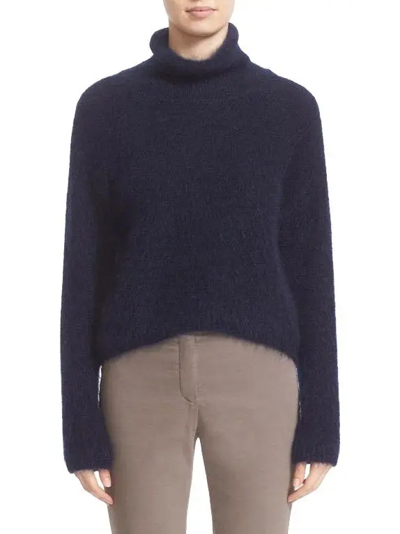 Eleventy Mohair & Silk Turtleneck Sweater - Navy