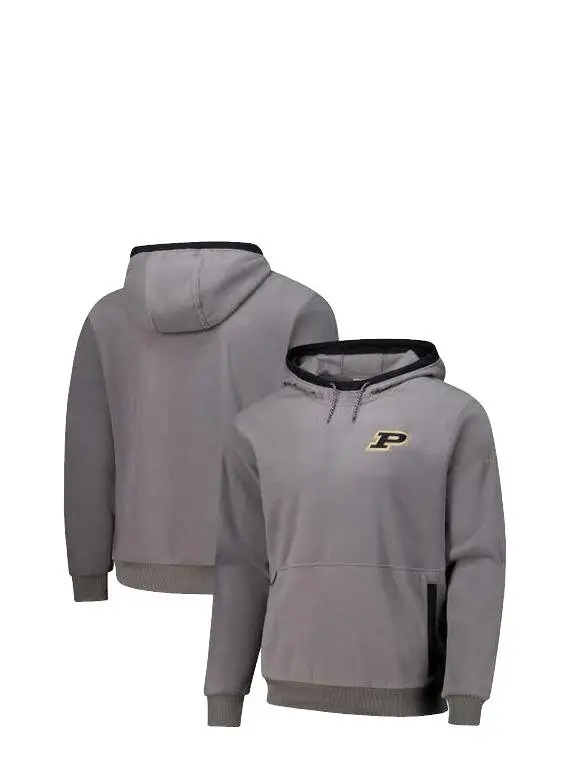 Columbia Purdue Boilermakers Flanker Fleece Pullover Hoodie - Gray