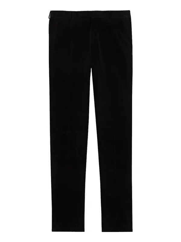 Zegna Slim-fit Cotton Blend Corduroy Trousers - Black