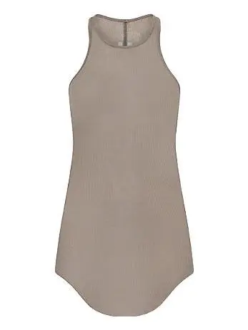 Rick Owens Ribbed Silk-blend Tank Top - Dust