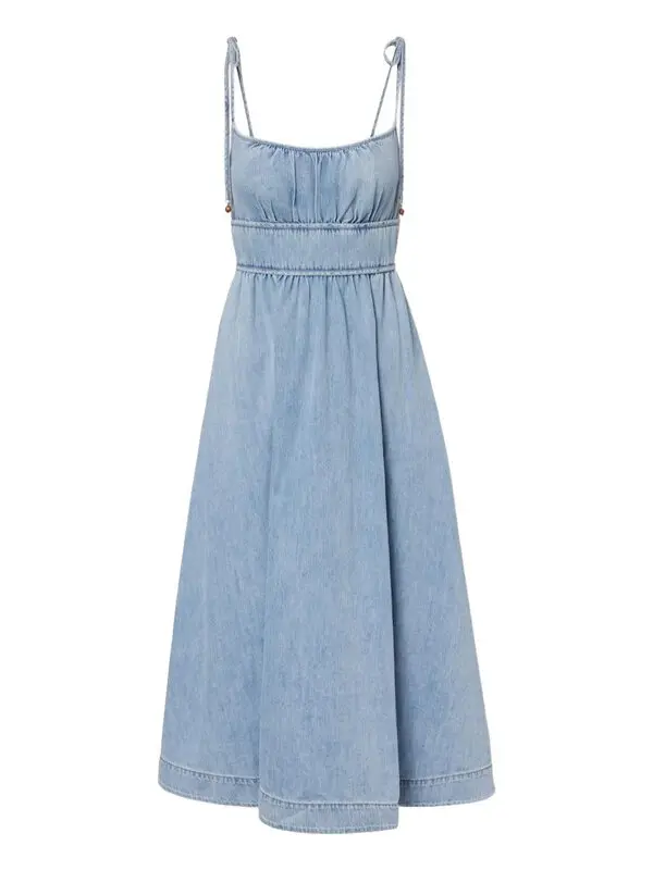 Zimmermann Wanderlust Denim Midi Skirt - Blue