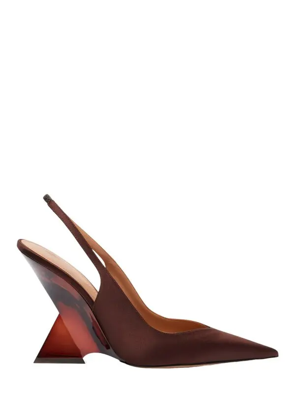 Attico Satin Wedge Sandals - Red