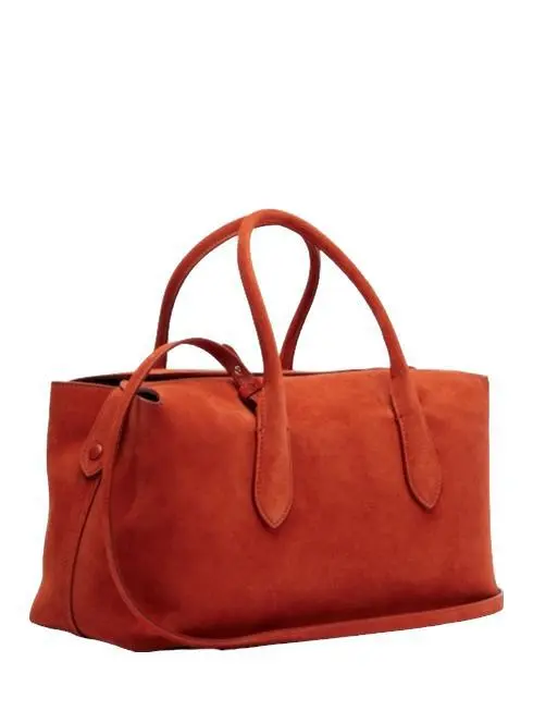 Polo Ralph Lauren Bellport Medium Suede Tote Bag - Red