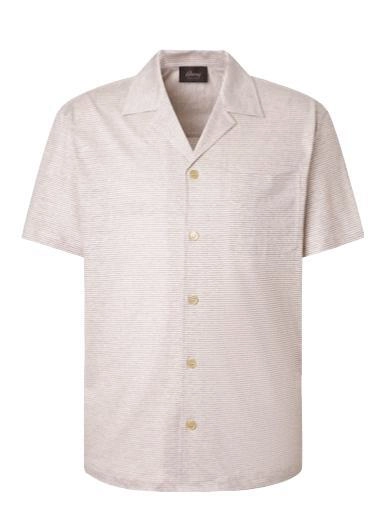 Brioni Striped Linen And Cotton Shirt - No