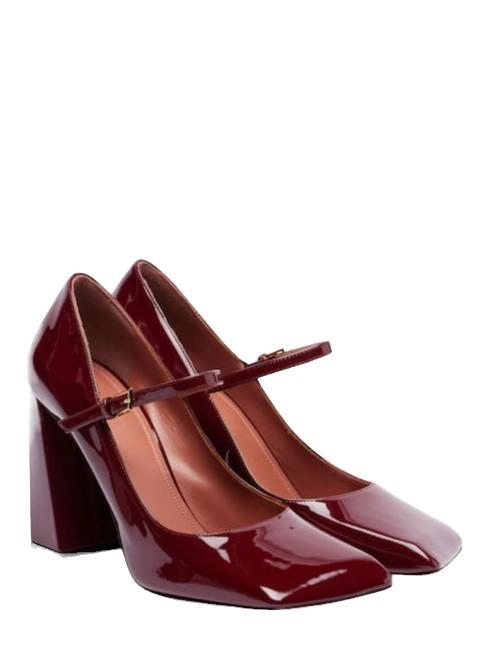 Amina Muaddi Patent Leather Mary Jane Pumps - Brown