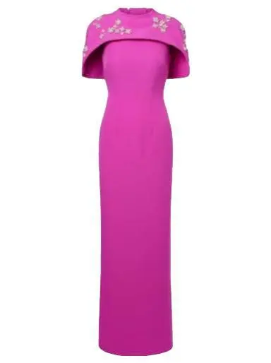 SAFIYAA LONDON Embellished Cape Gown - Pink