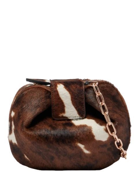 Gabriela Hearst Small Calf Hair Clutch With Chain - Brown
