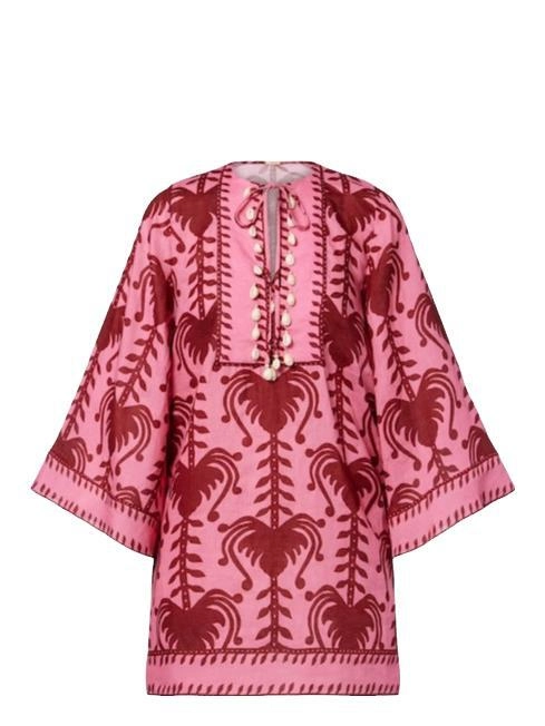 Johanna Ortiz Printed Linen Tunic - Pink