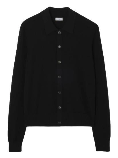 Burberry Check-trim Buttoned Cardigan - Black