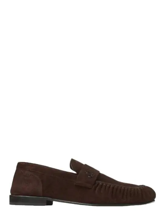 JIMMY CHOO Ellis Suede Loafers With Logo Detail - Black