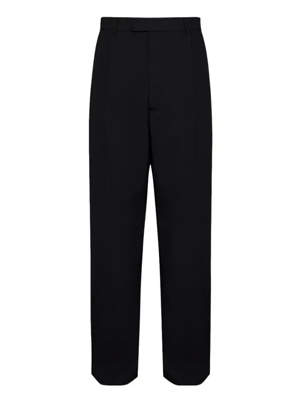 Vetements Wide Leg Trousers With Raw Edge Stitching - Black