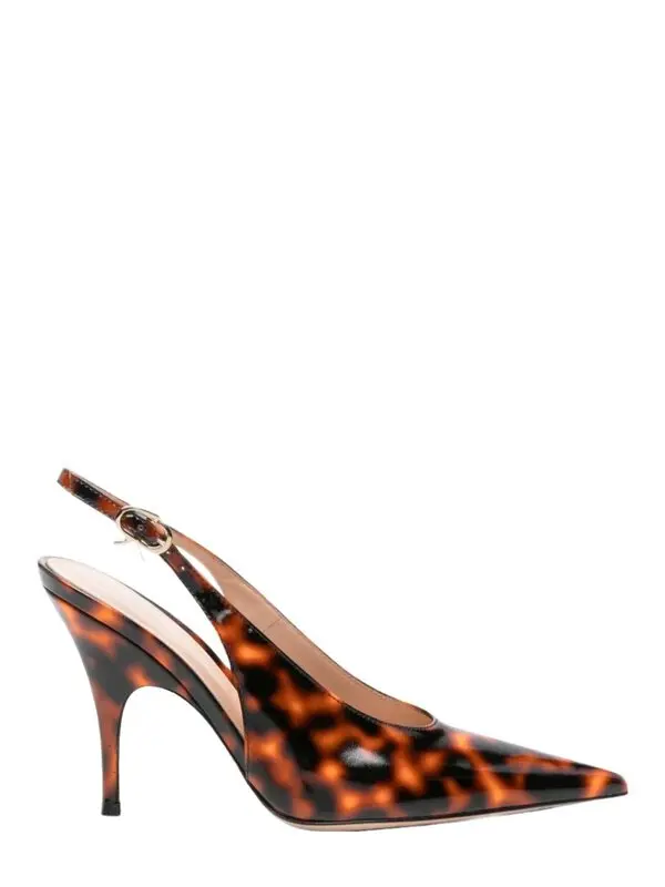 GIANVITO ROSSI Sofia Sling Tortoiseshell-effect Slingback Pumps - Brown