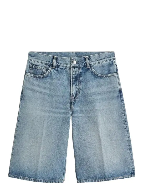 TOTEME Logo Patch Denim Shorts - No