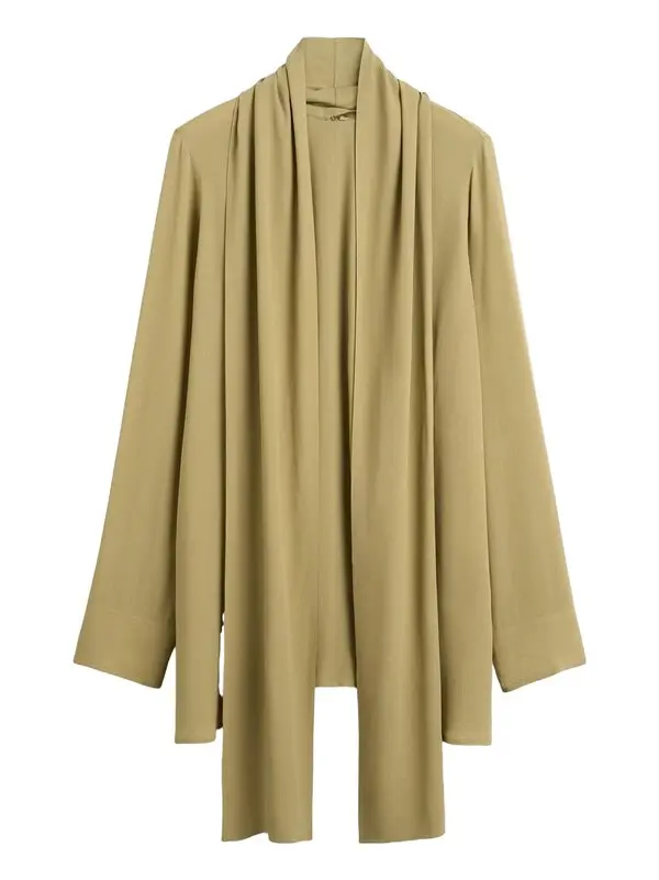 TOTEME Draped Scarf Blouse - Green