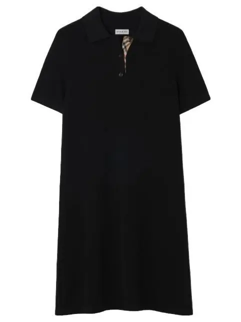 Burberry Wool Polo Shirt Dress - Black