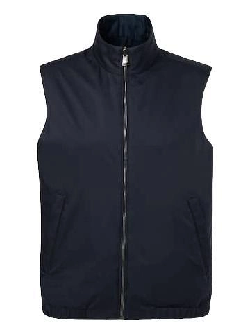 Canali Reversible Zip-up Vest With Buttoned Pockets - Black