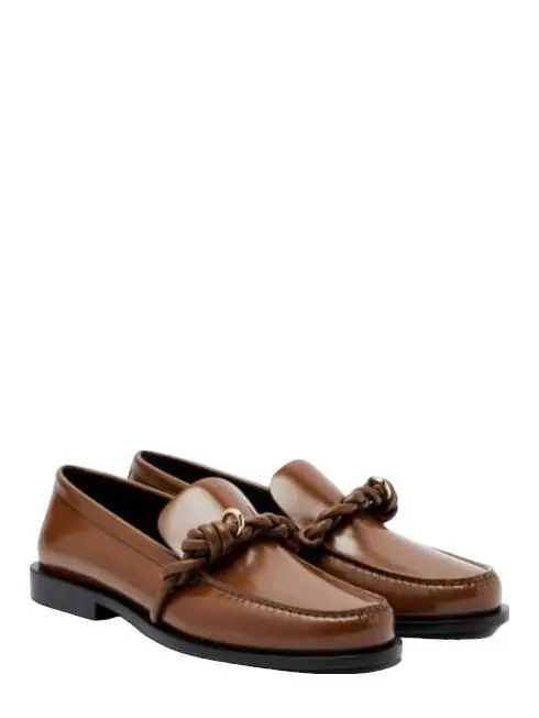 JIL SANDER Tangle Leather Loafers - Brown