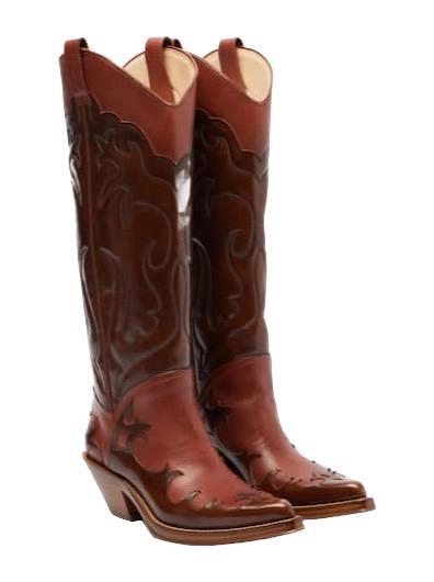 Gabriela Hearst Capitana Leather Cowboy Boots - Brown