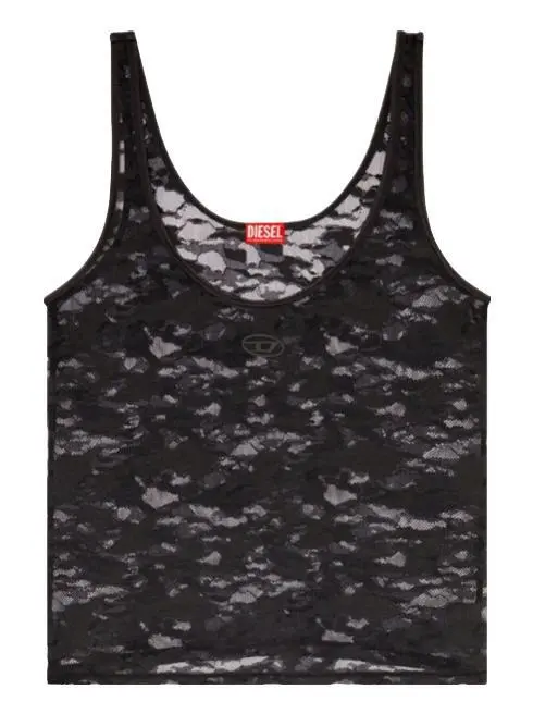 DIESEL® Camouflage Lace Tank Top - Black