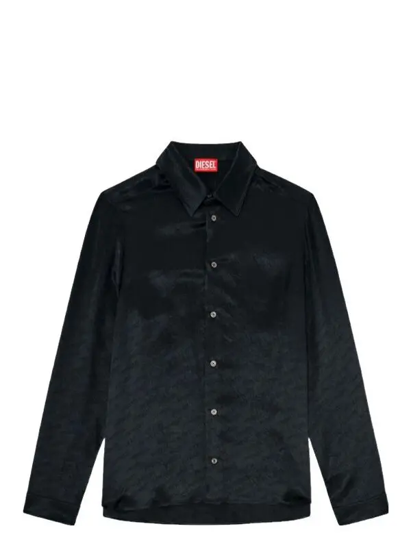 DIESEL® Jacquard-logo Shirt - Black